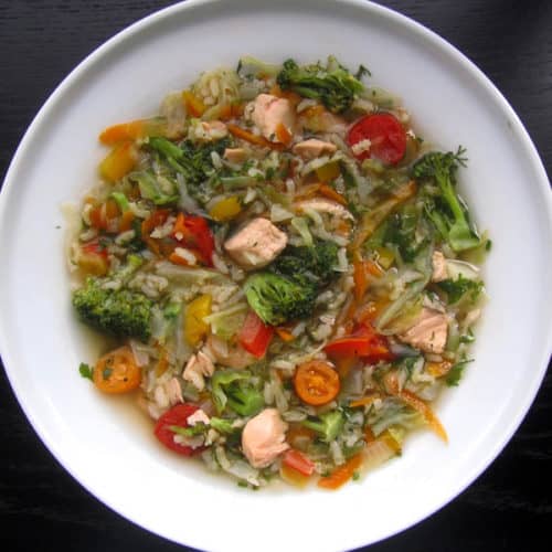 Laša zupa ar basmati rīsiem un dārzeņiem | dietsabc.com